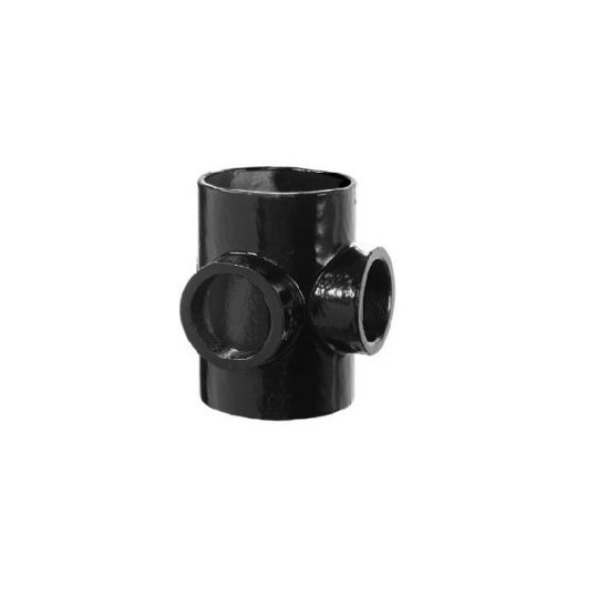 Hargreaves Round Cast Iron Soil Push Fit Boss Pipe Double 2" BSPT At 90 ...