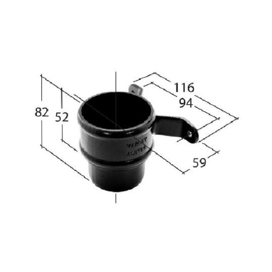 Alutec Evolve Circular Aluminium Eared Pipe Socket (RT220H)