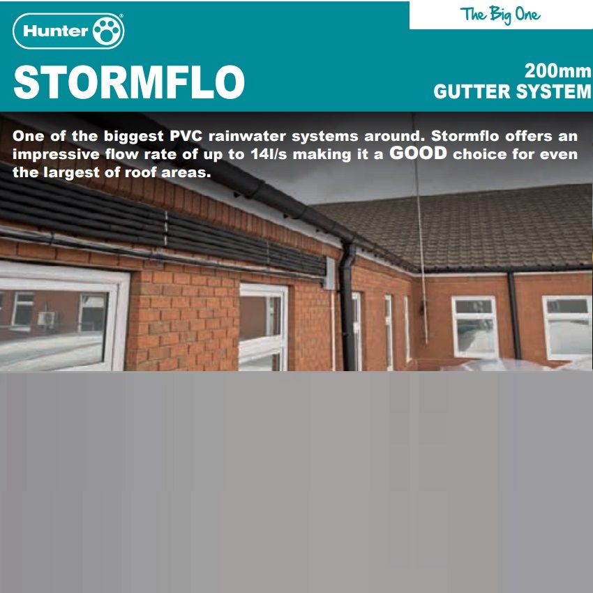 Hunter Stormflo 200mm Industrial Gutter x 4m