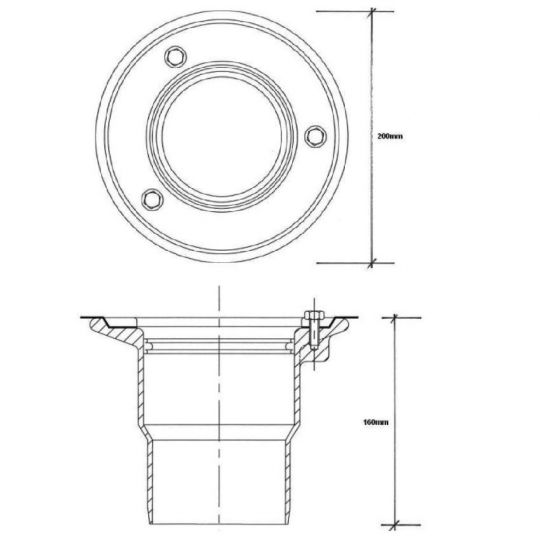 Caroflow 100mm Advantage Vertical Spigot Floor Drain Body With Clamping ...