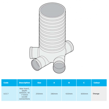 Marley Underground 250mm Shallow Inspection Chamber