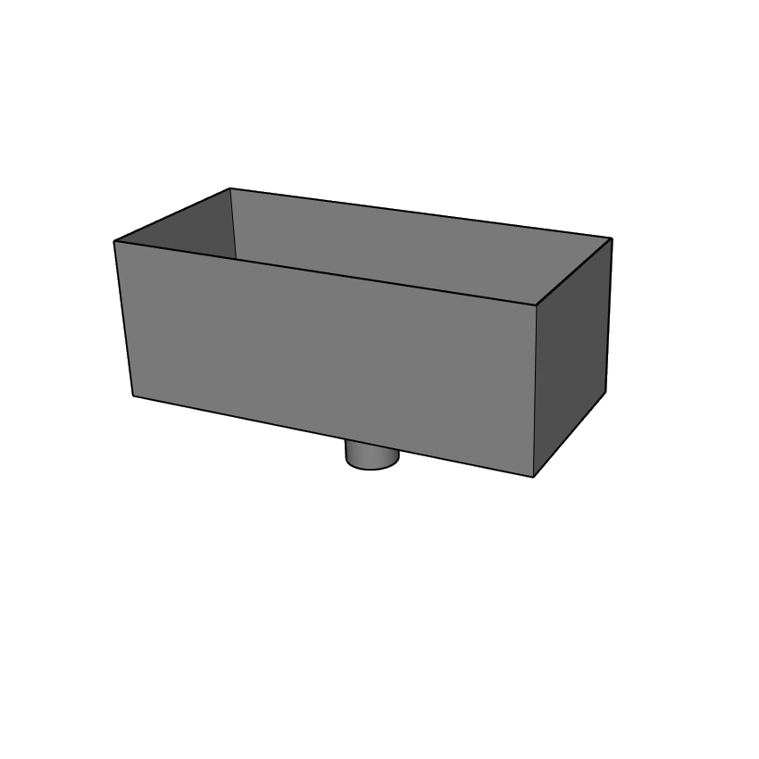 Alumasc Flushjoint Square Extruded Aluminium Extended Rectangular Hopper