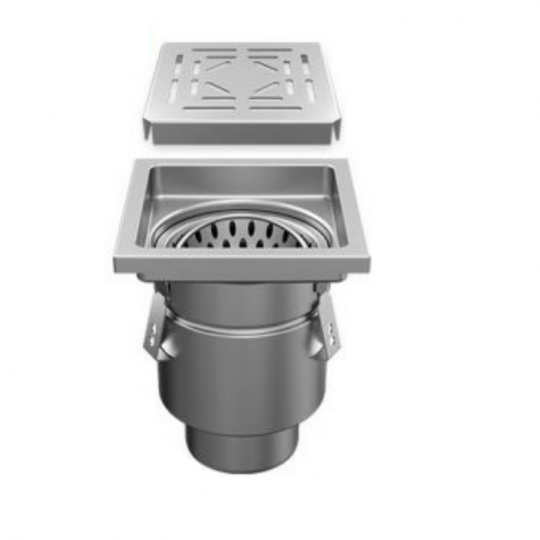 Harmer Stainless Steel Vertical Drain With Square Grate