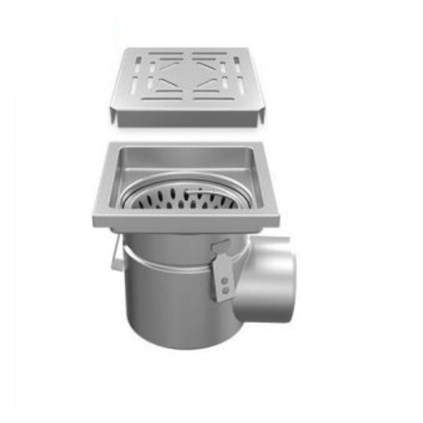 Harmer Stainless Steel Horizontal Drain with Circular Grate for Vinyl Floor