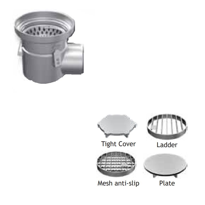 Harmer Stainless Steel Horizontal One-Part Compact Drain with Circular ...