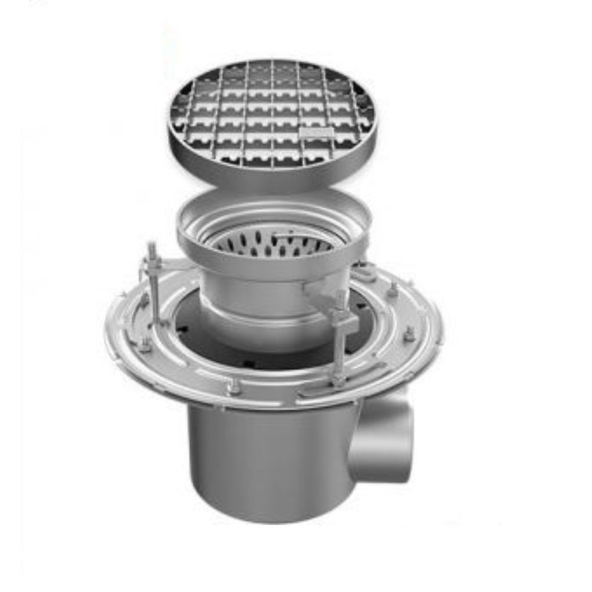 Harmer Stainless Steel Horizontal Two-Part Compact Drain with Circular ...